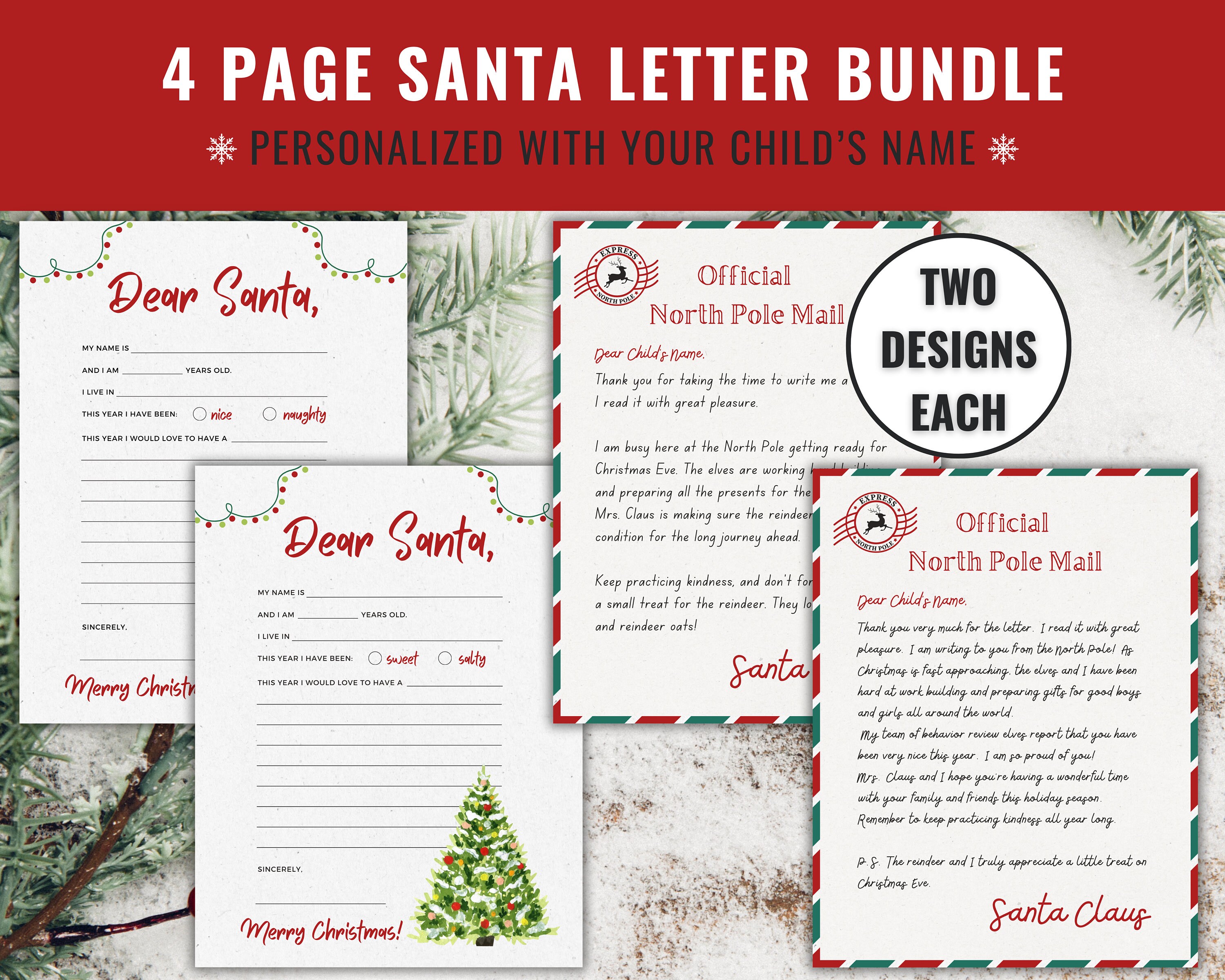Personalized North Pole Letter, Letter From Santa Claus, Letter to ...