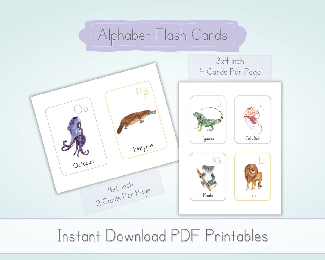 Alphabet Flash Cards Letter Practice Preschool Kindergarten - Etsy