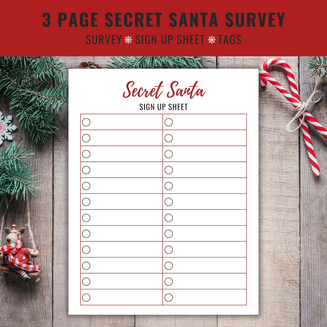 Christmas Gift Exchange, Secret Santa Survey Questionnaire for ...