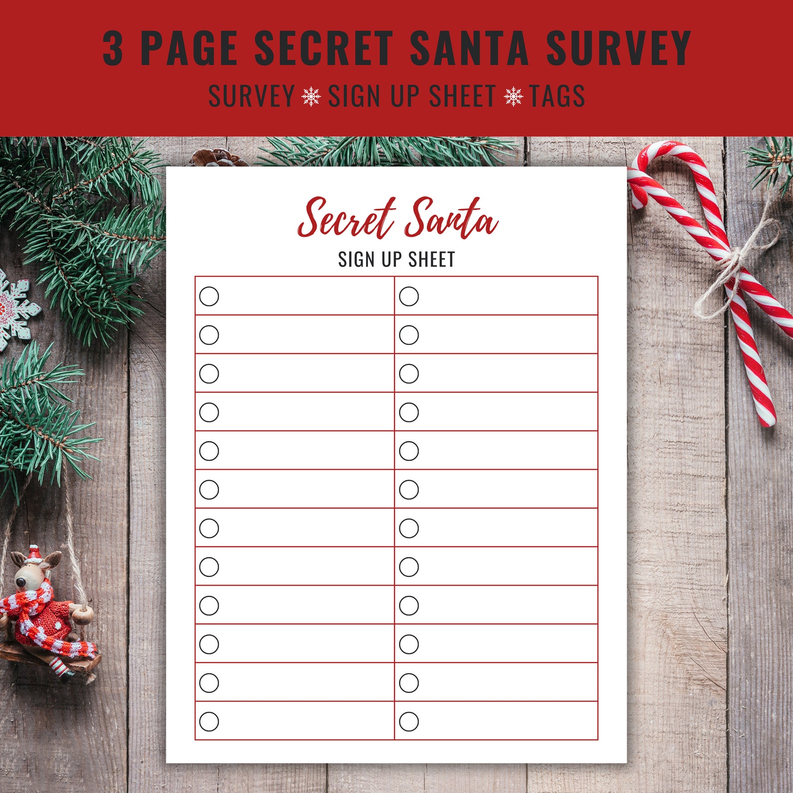 Christmas Gift Exchange, Secret Santa Survey Questionnaire for ...