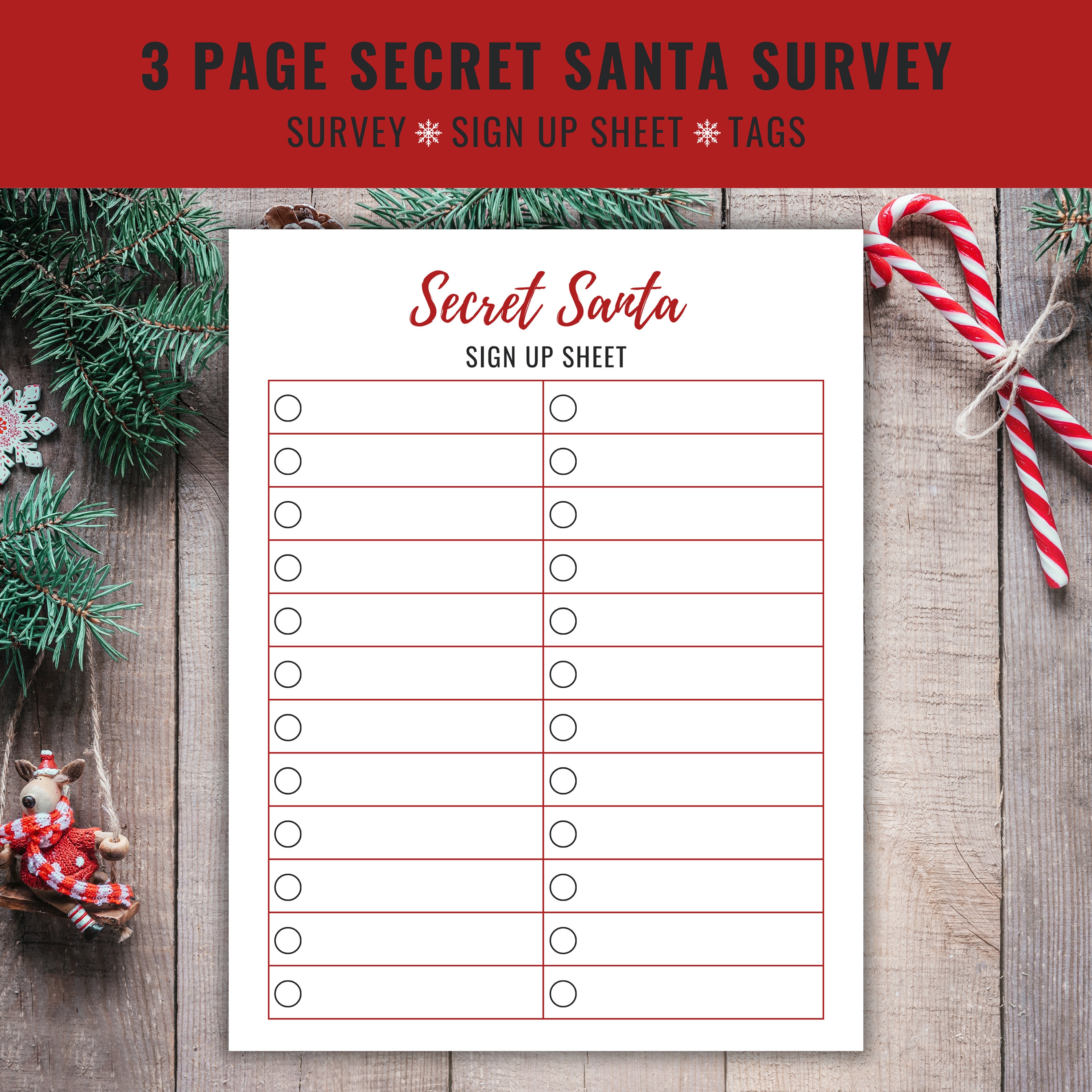Christmas Gift Exchange, Secret Santa Survey Questionnaire for ...