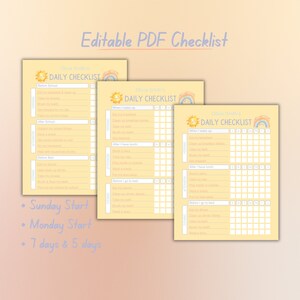 Boho Rainbow Checklist for Kids Chore Chart Daily Checklist Daily ...