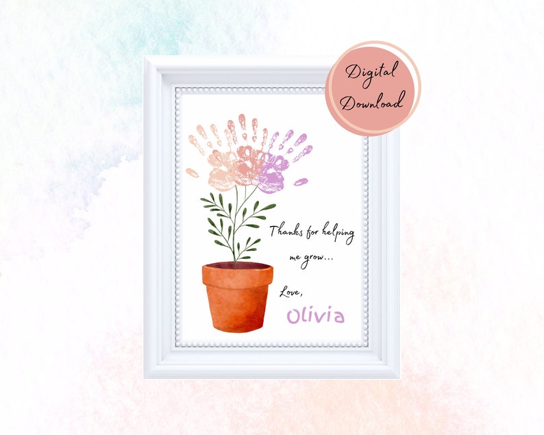 Printable Handprint Craft, Printable Gift for Teacher, Kids Craft ...