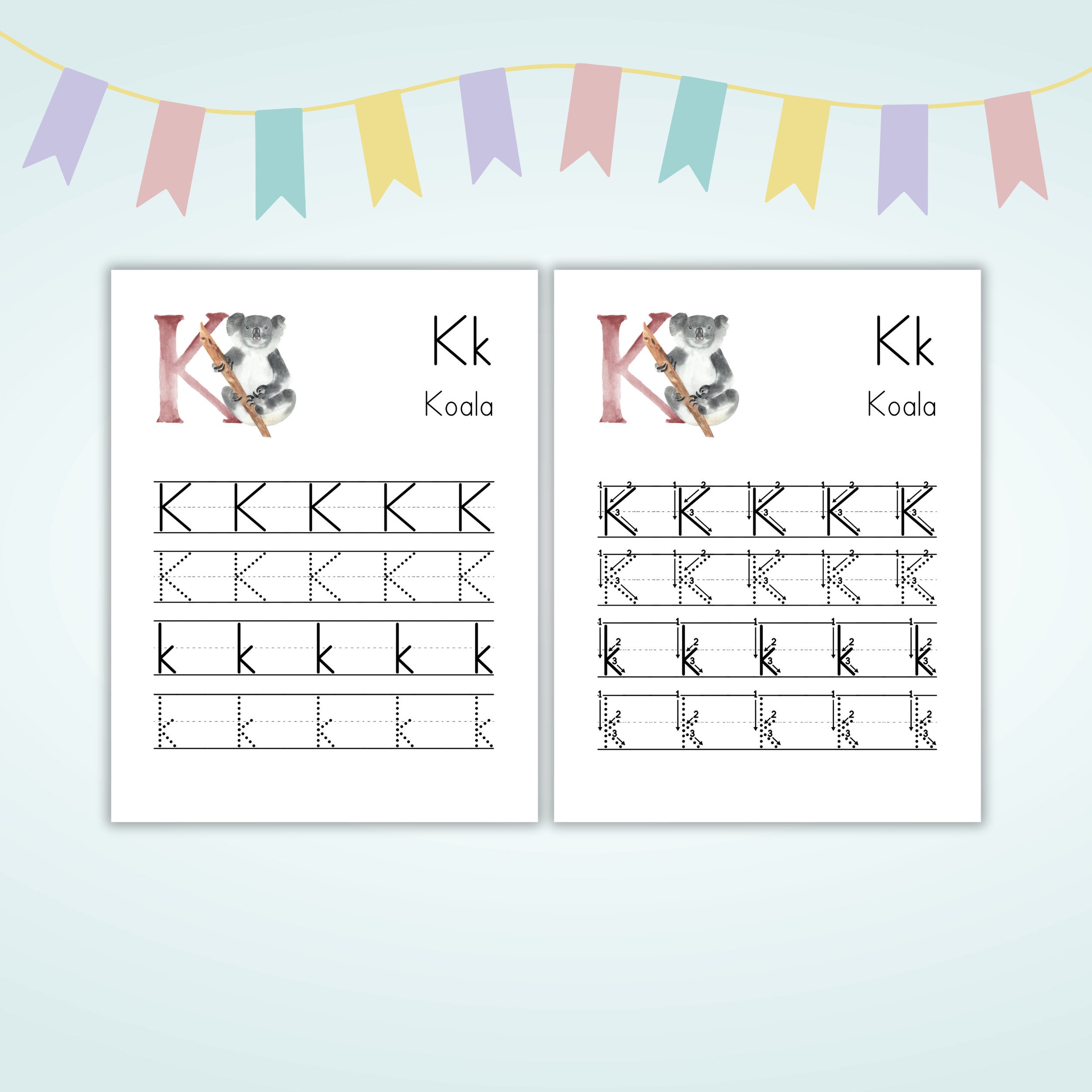 Kindergarten Handwriting Printables Animal Alphabet Letter - Etsy