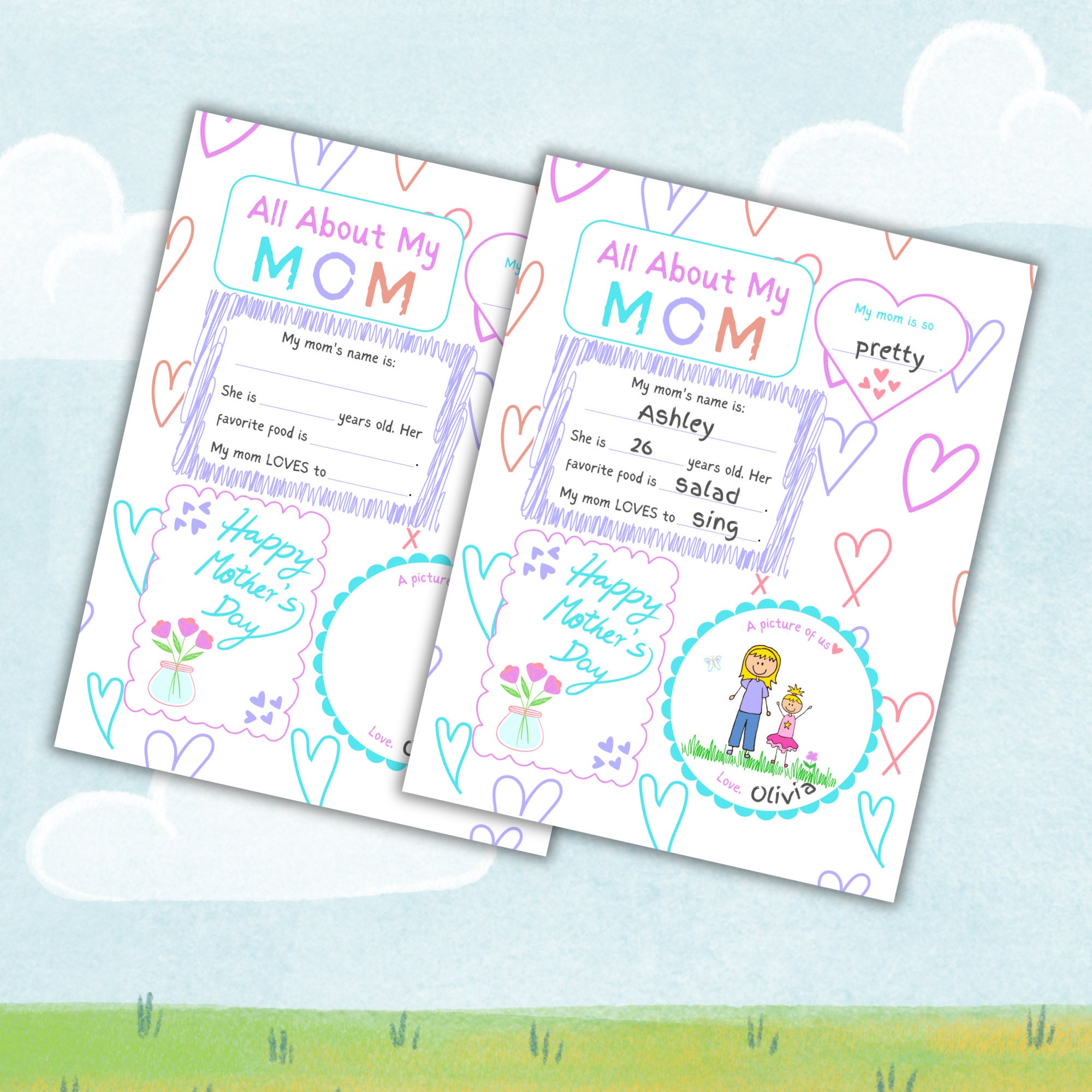 Mother's Day Survey Printable, Gift for Moms, All About My Mom, Kids ...