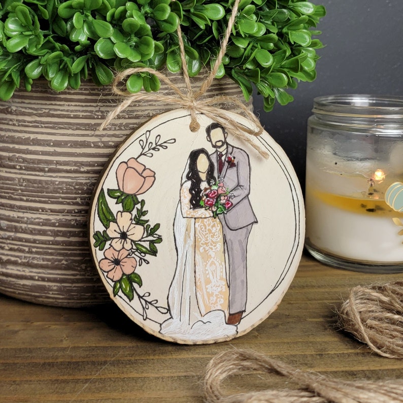 Personalized Custom Portrait Ornament Handmade Wedding - Etsy