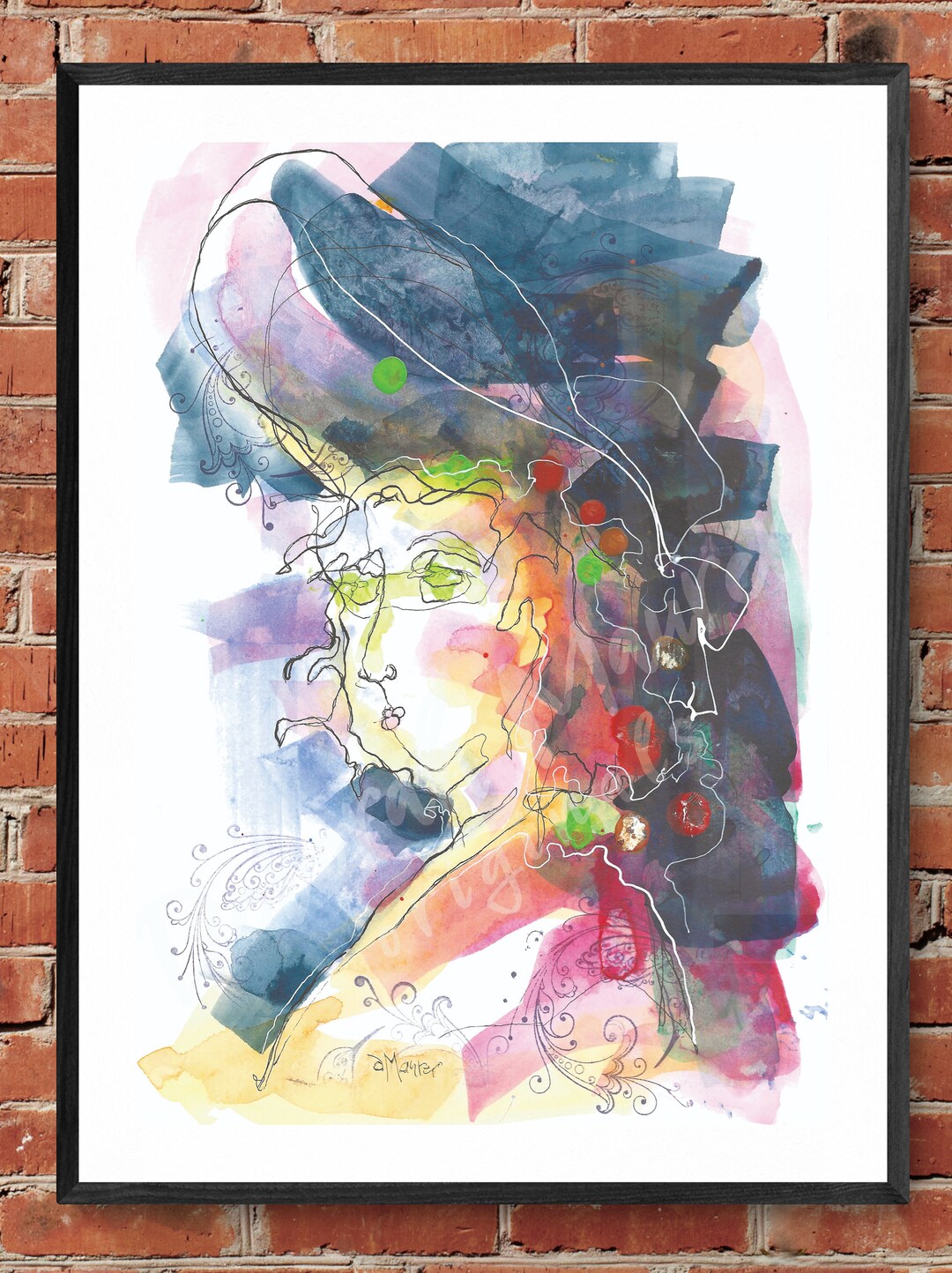 Indigo Ribbons, Contemporary Art Print, Downloadable Original Art ...