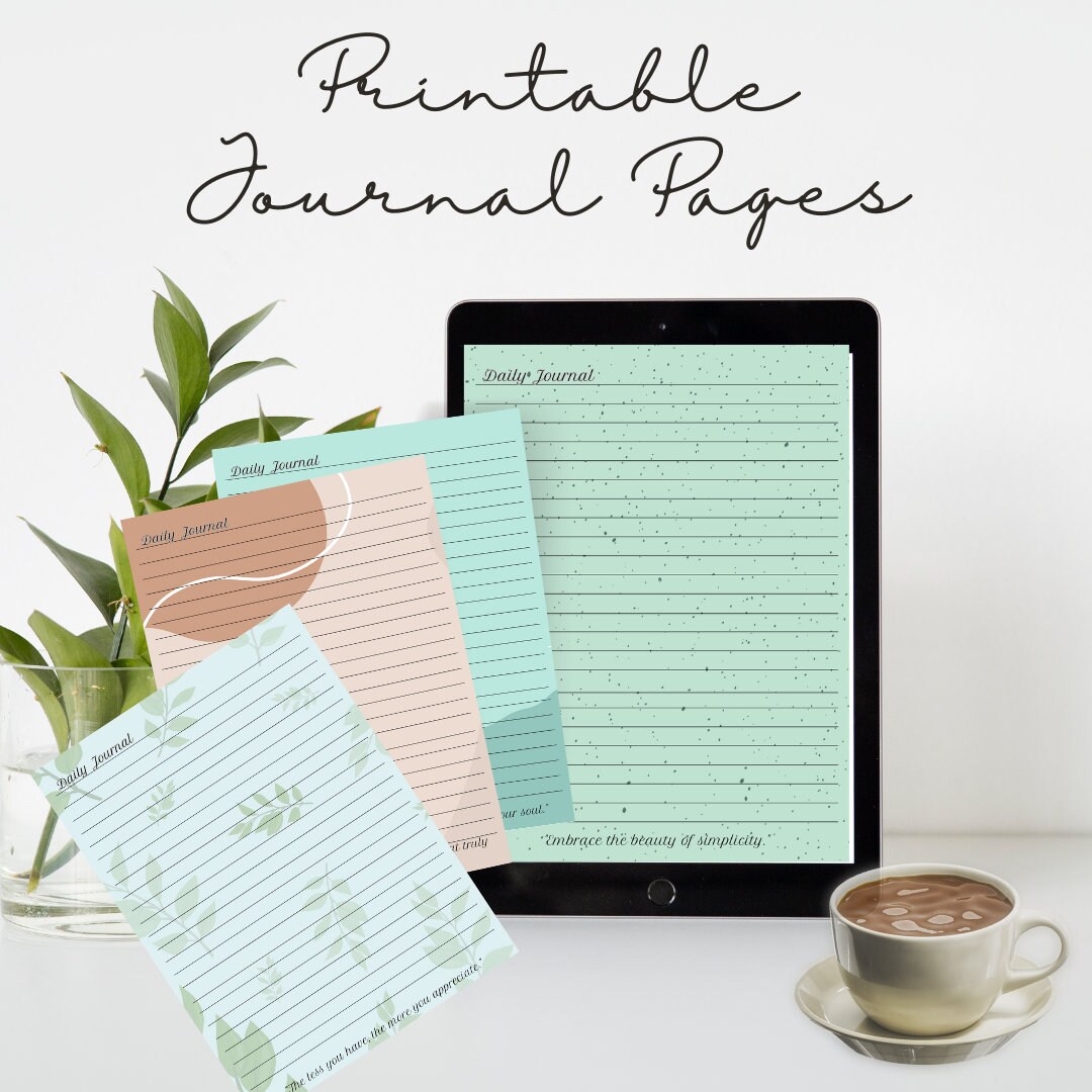 10 PRINTABLE Journal Pages PDF/PNG Packaging Available - Etsy