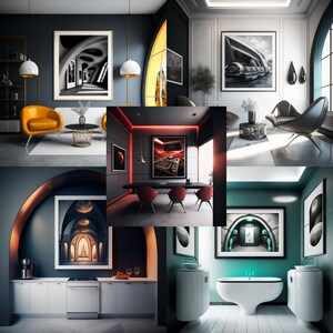 50 Futuristic Interior Design Frame Mockups / Futuristic Style Mock Ups ...