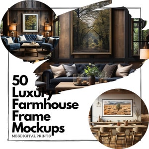 50 Luxury Farmhouse Frame Mock Ups / Modern Style Mock up / Frame Mock ...