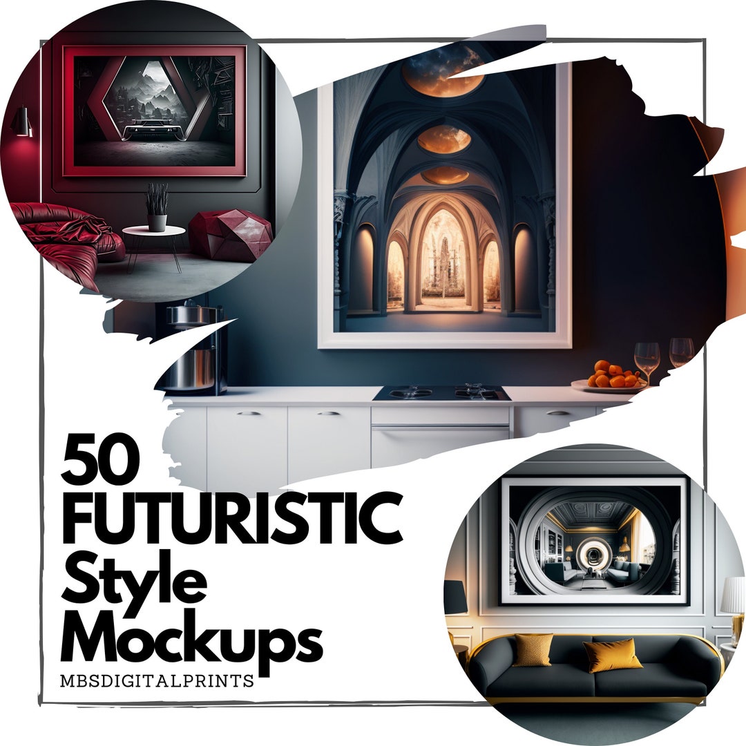 50 Futuristic Interior Design Frame Mockups / Futuristic Style Mock Ups ...