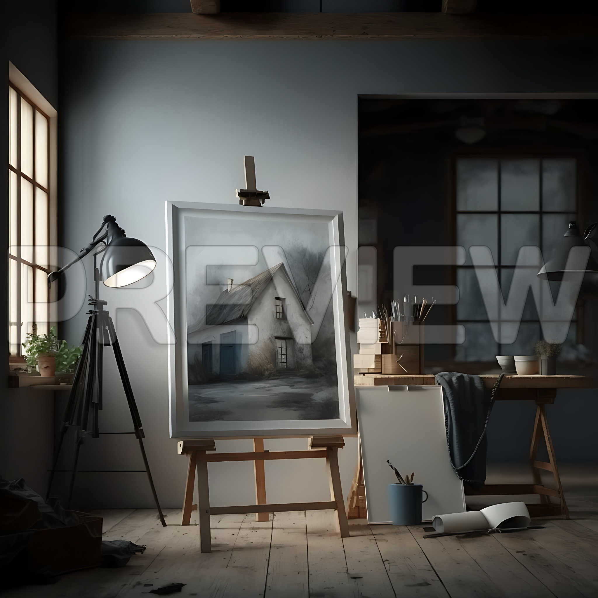 Set1- 10 Art Studio Frame Mock Ups / Studio Frame Mockup Bundle /stock ...