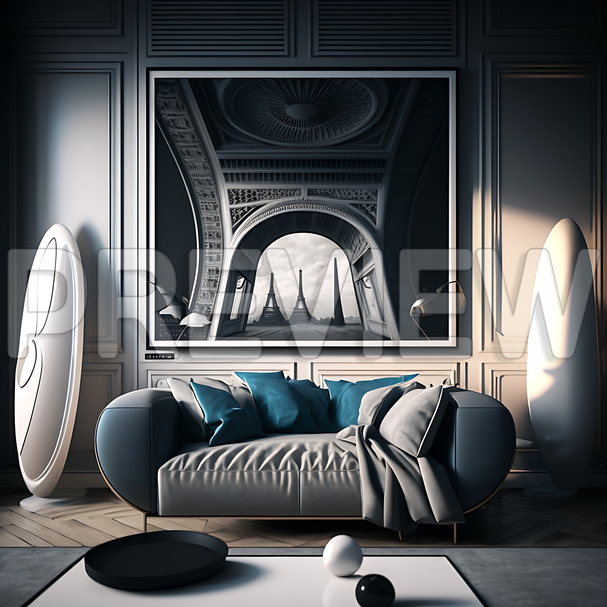 10 Futuristic Living Room Frame Mock Ups / Futuristic Mock up / Mock up ...