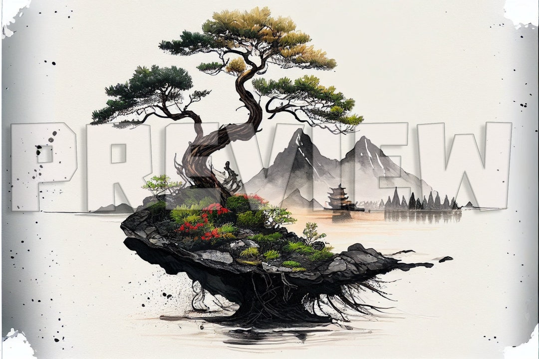 Bonsai Tree Poster Printable Wall Art Instant Donwload Bonsai Poster ...
