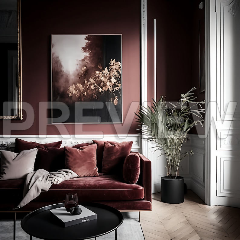 10 French Style Burgundy Interior Design Frame Mockups / Fench - Etsy UK