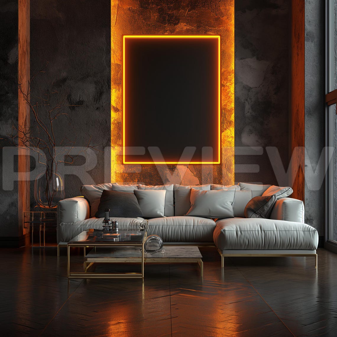 Neon Stream Webcam Backgrounds: Realistic Interiors (JPG, PNG Digital ...