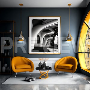 50 Futuristic Interior Design Frame Mockups / Futuristic Style Mock Ups ...