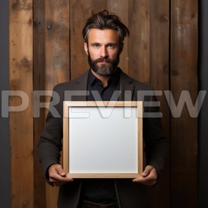 10 Frame Mock Ups Men Holding Frame Mockups Digital Frame Mockup Wall ...