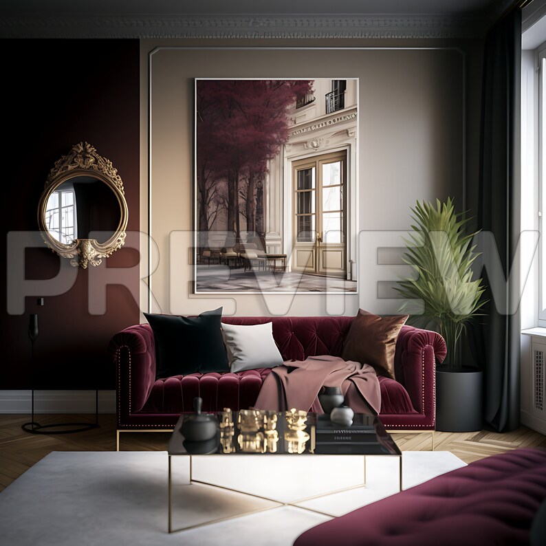 10 French Style Burgundy Interior Design Frame Mockups / Fench - Etsy UK