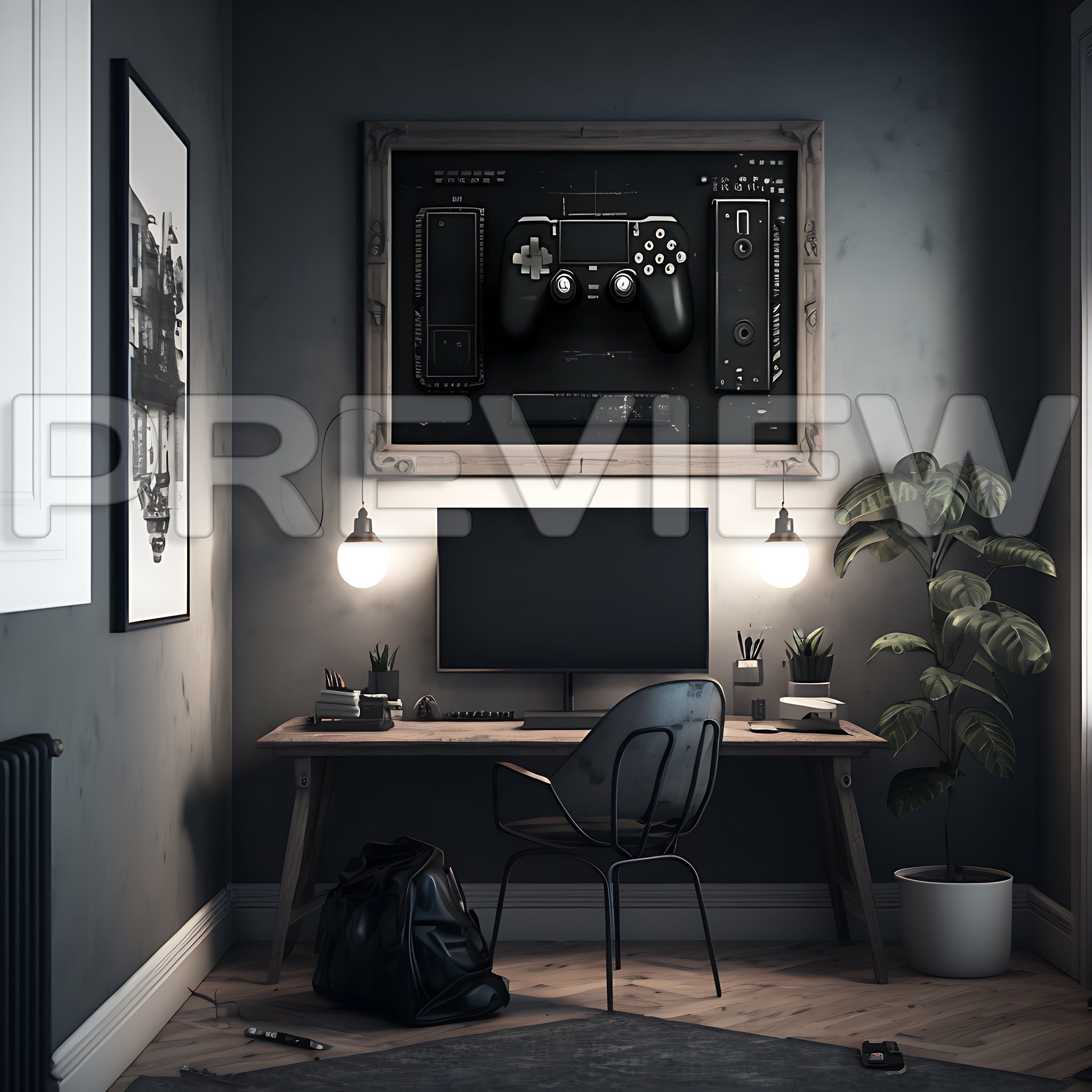 10 Frame Mock Ups / Gamer Room Mock up / Streamer Frame Mock up Bundle ...
