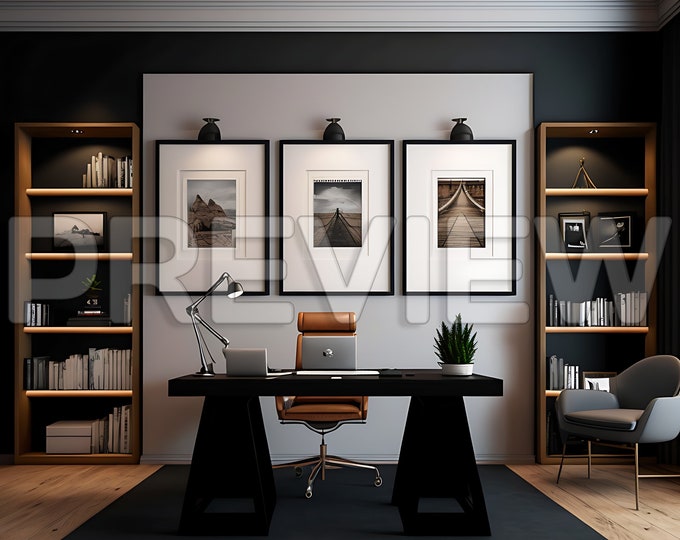 Set of 3 Modern Office Frame Mockup / Frame Mock up Bundle / Photograph ...