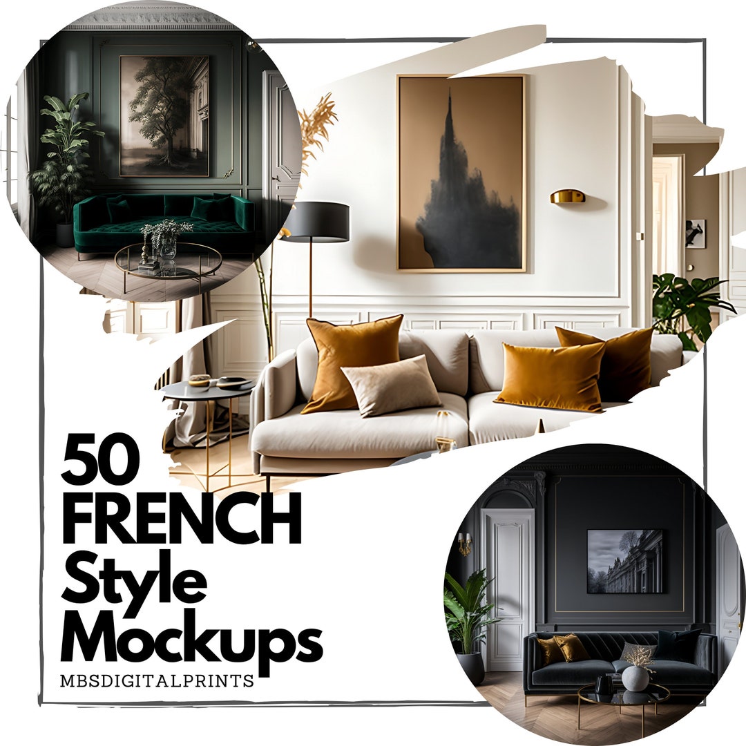 50 French Style Interior Design Frame Mockups / Parisian Style Mock Ups ...
