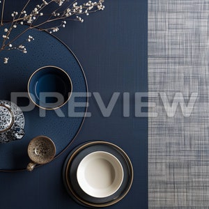 25 X Navy Blue Table Flat Lay Mockup Bundle Add Your Products | Digital ...