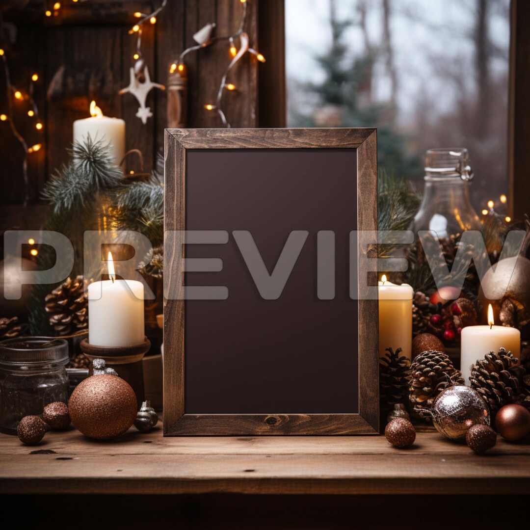 10 Christmas Thumbnail Listing Frame Mockup, Close up Photo Frame Mock ...