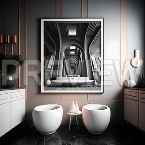 50 Futuristic Interior Design Frame Mockups / Futuristic Style Mock Ups ...