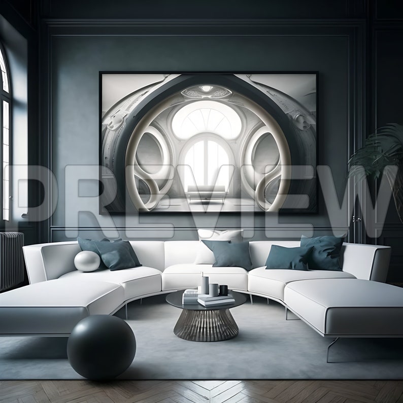 10 Futuristic Living Room Frame Mock Ups / Futuristic Mock up / Mock up ...
