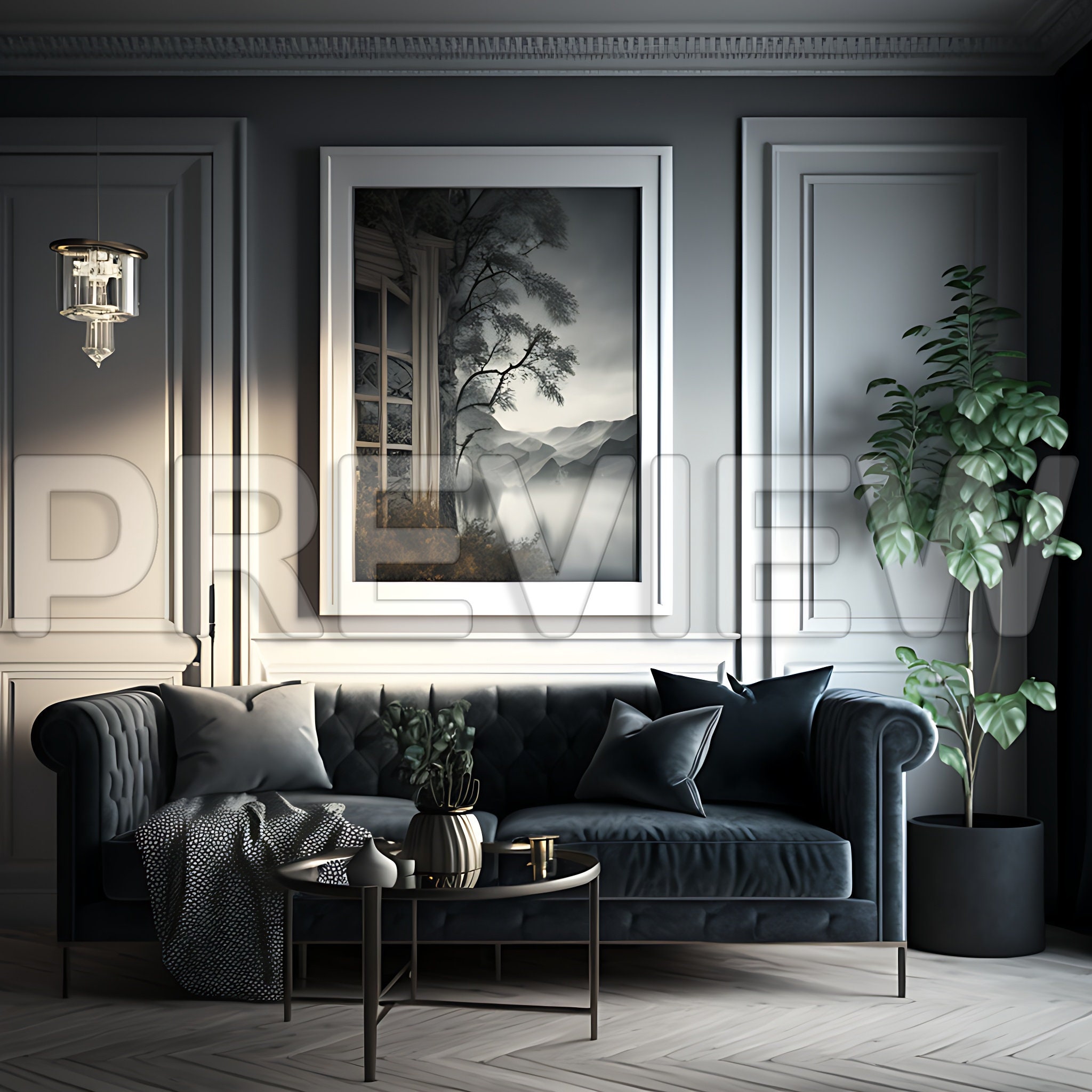 10 Compact Luxury Interior Design Frame Mockups / Parisian Style Mock ...