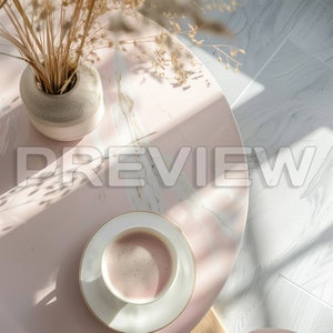 25 X Pink Table Flat Lay Mockup Bundle Add Your Products | Digital ...