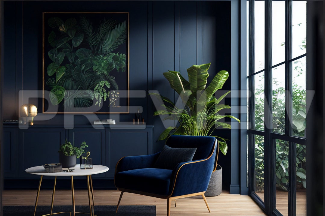 10 Blue Frame Mock Ups / Luxury Living Room Mock up / Frame Mock up ...