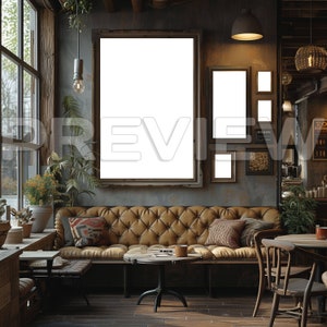 Coffee Shop Gallery Wall Art Frame Mock Ups, Frame Mock up Bundle ...