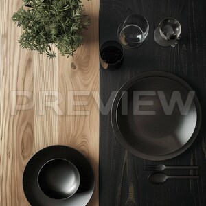 25 X Black Table Flat Lay Mockup Bundle Add Your Products | Digital ...