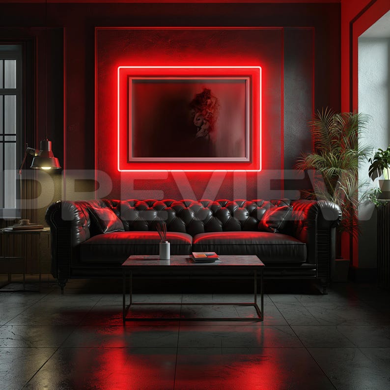 Neon Stream Webcam Backgrounds: Realistic Interiors (JPG, PNG Digital ...