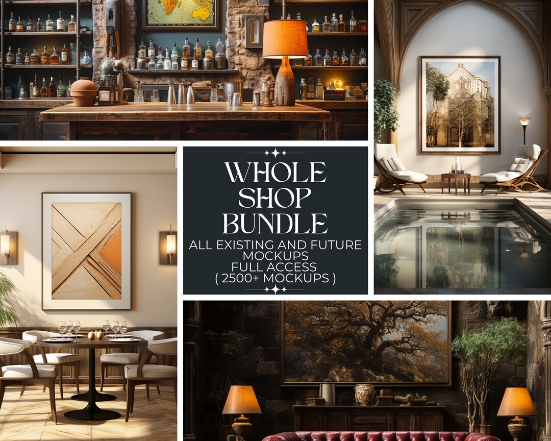 Whole Shop Mega Bundle, Mockup Frame Template Bundle, Frame Mockups, Mug Mockups, T-shirt ...