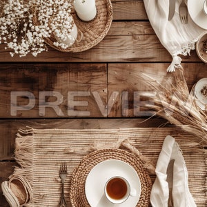 25 X BOHO Table Flat Lay Mockup Bundle Add Your Products | Digital ...