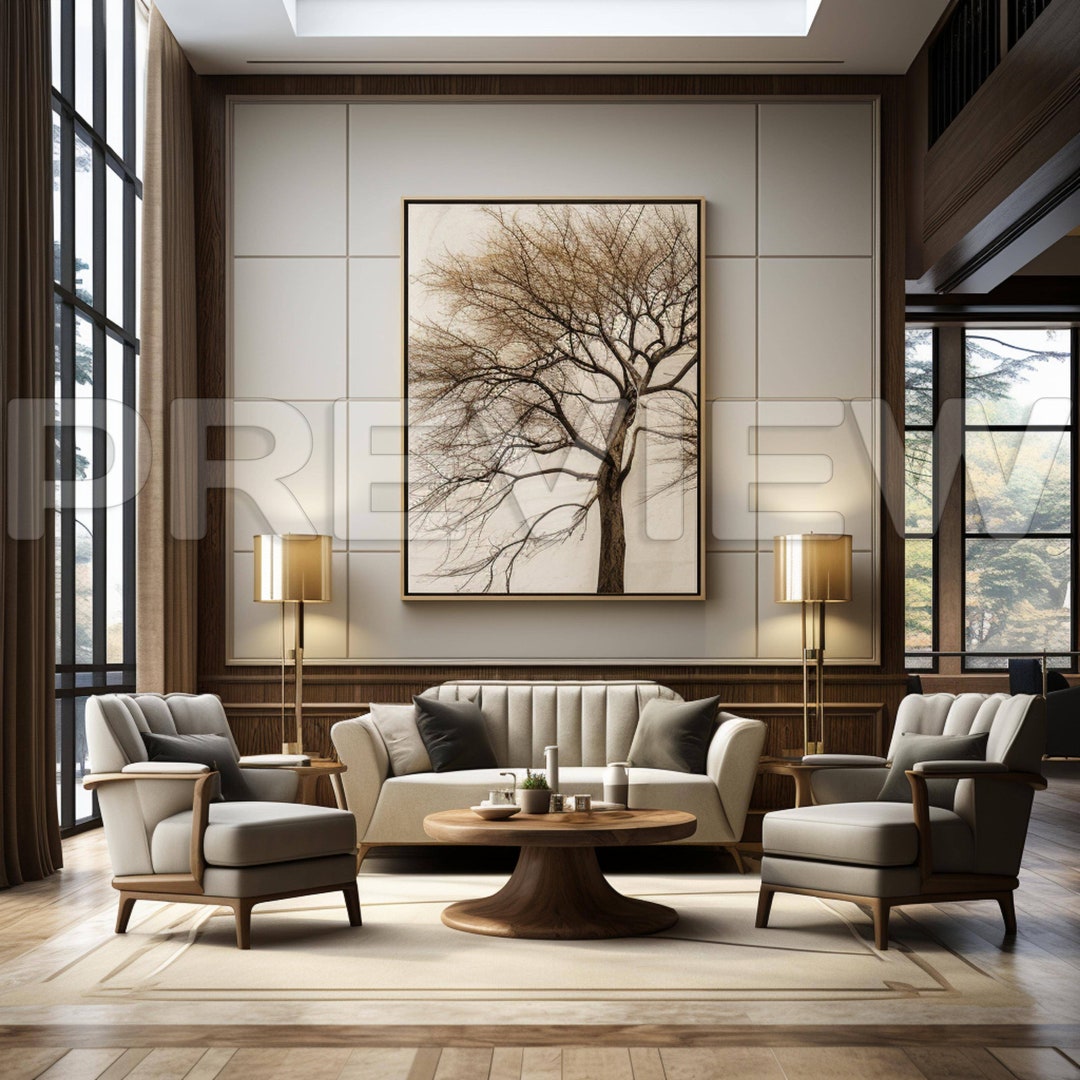 10x Set 2 Luxury Hotel Lobby Frame Mock Ups / Modern Waiting Room Mock ...