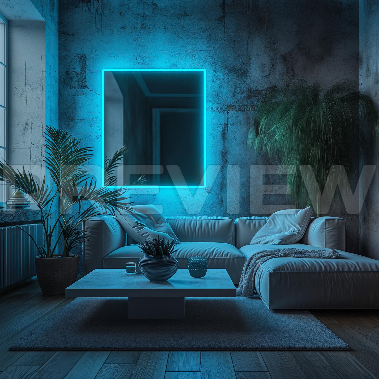 Neon Stream Webcam Backgrounds: Realistic Interiors (JPG, PNG Digital ...