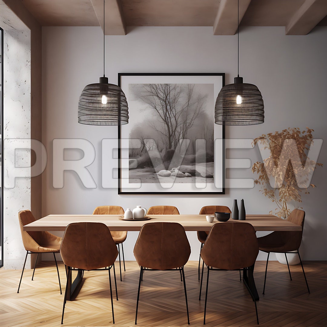 10 Frame Mock Ups / Luxury Dining Room Rustic Colors Mock up / Frame ...