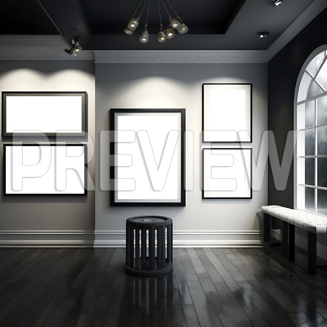 Art Gallery Frame Mockup / Photo Gallery Frame Mockup/ Exhibition Frame ...