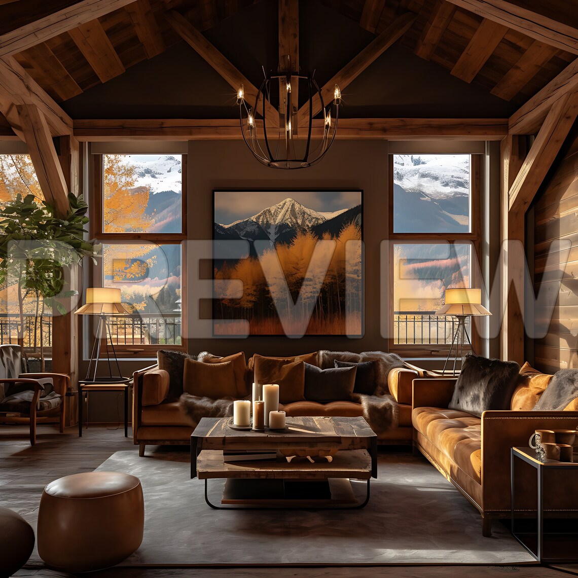 10 Mountain Chalet Frame Mockup / Vertical Horizontal and Square Cabin ...