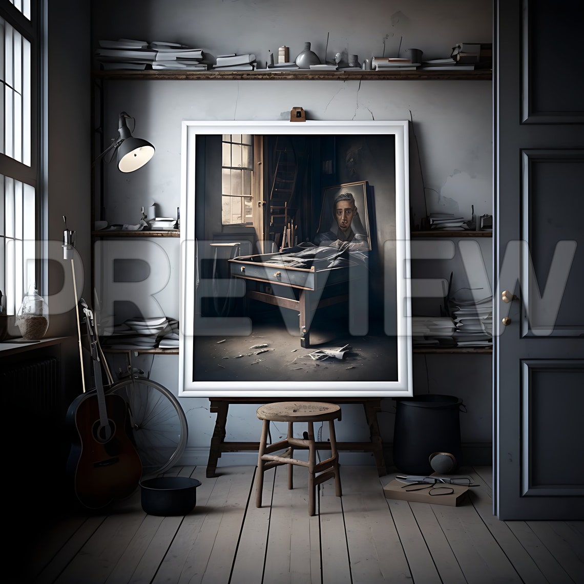 Set1- 10 Art Studio Frame Mock Ups / Studio Frame Mockup Bundle /stock ...