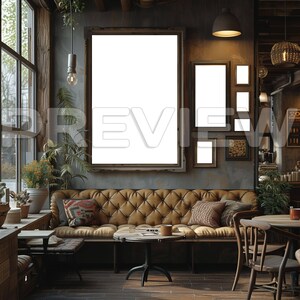 Coffee Shop Gallery Wall Art Frame Mock Ups, Frame Mock up Bundle ...