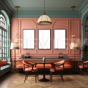 Luxury Hotel Restaurant Set of 3 Frame Mock Ups, 3 Frame Mockups ...