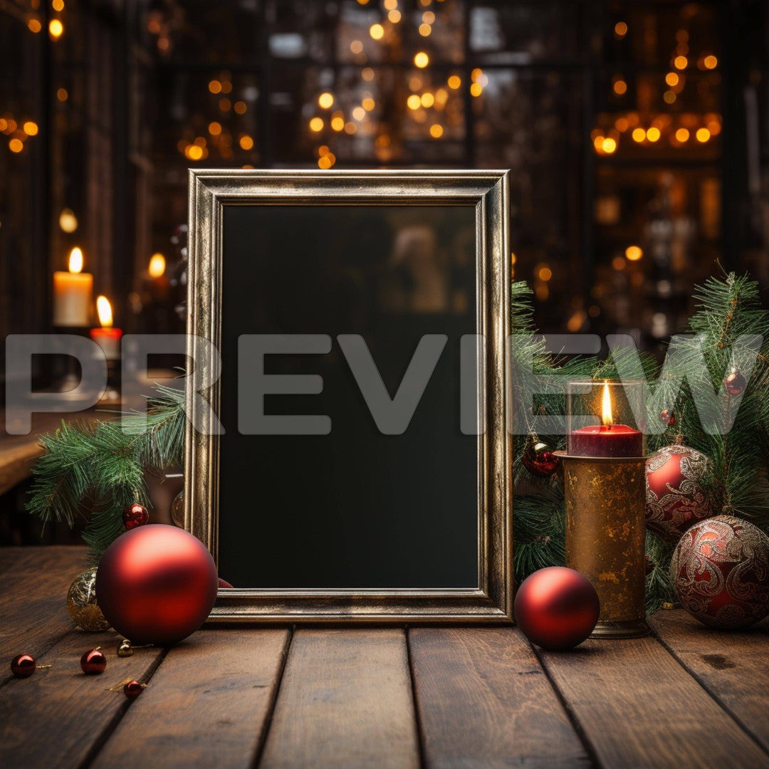 10 Christmas Thumbnail Listing Frame Mockup, Close up Photo Frame Mock ...