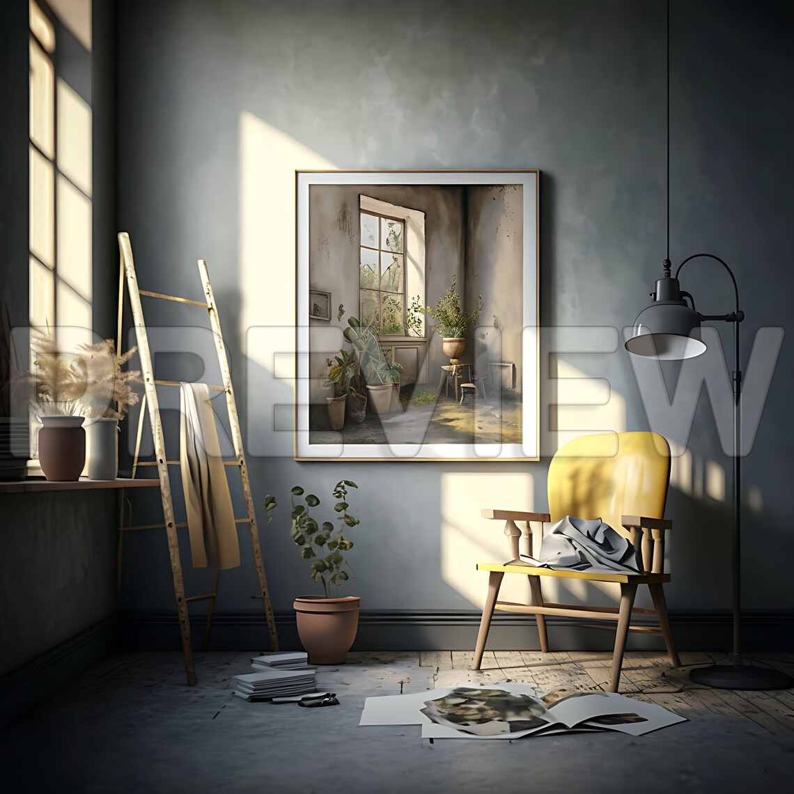 Set1- 10 Art Studio Frame Mock Ups / Studio Frame Mockup Bundle /stock ...