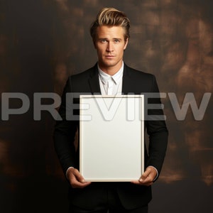 10 Frame Mock Ups Men Holding Frame Mockups Digital Frame Mockup Wall ...