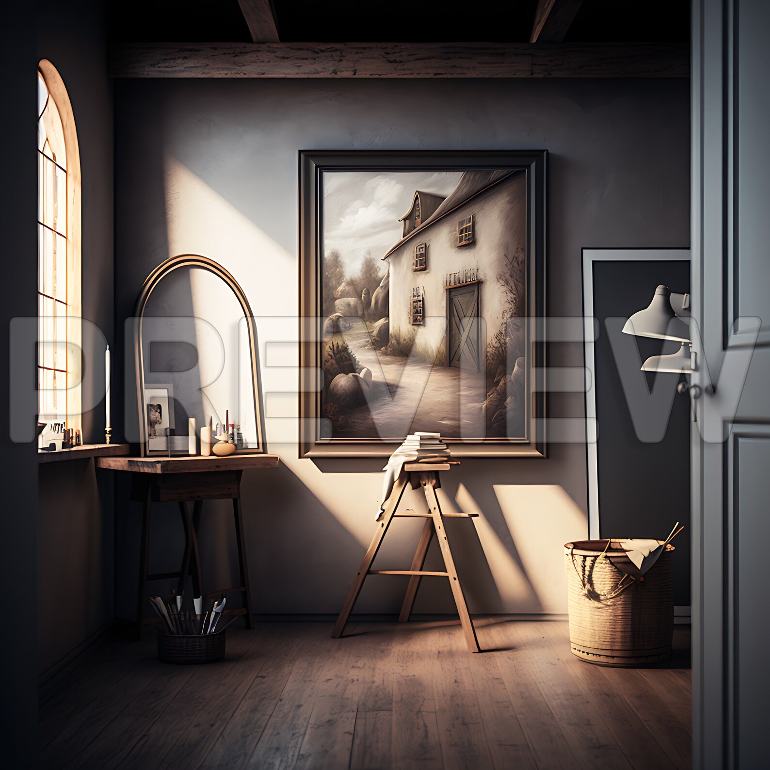 Set1- 10 Art Studio Frame Mock Ups / Studio Frame Mockup Bundle /stock ...